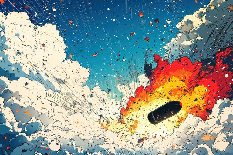 Dynamic Comic Book Explosion with Vibrant Colors and Debris Stock Photo ...