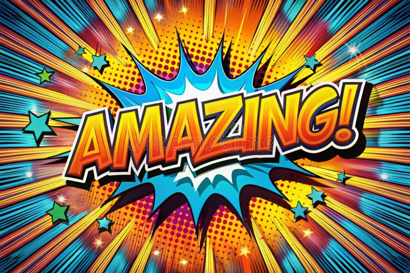 Dynamic Comic Book Explosion Word Art a Detailed EyeLevel View for ...