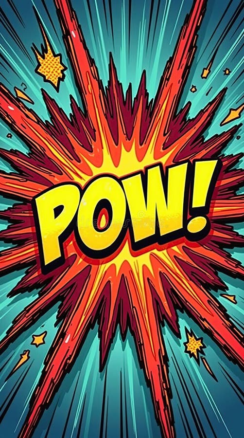 Comic Book Style Explosion with Vibrant Pow Text Stock Illustration ...