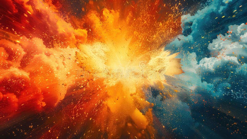 Dynamic Comic Book Panel Depicting a Colorful Explosion during a ...