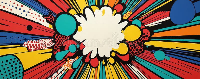 Dynamic Comic Book Panel Explosion Bursting with Vibrant Colors in Pop ...