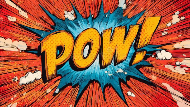 Dynamic Comic Book Pow Explosion Speech Bubble Design Stock Illustration - Illustration of blast ...