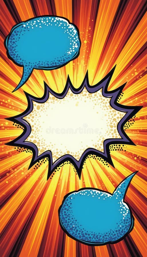 Dynamic Comic Book Speech Bubbles Vibrant Burst Background Stock Photos ...