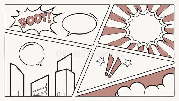 Dynamic Comic Book Strip Template with Speech Bubbles for Storytelling ...