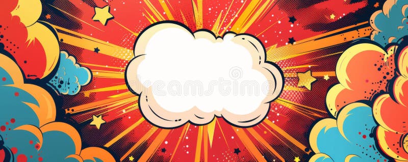 Dynamic Comic Book Style Background with Exploding Star and Vibrant ...
