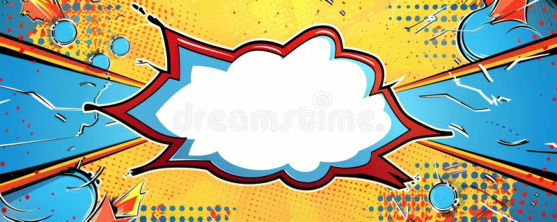 Dynamic Comic Book Style Background with Explosive Speech Bubble and ...