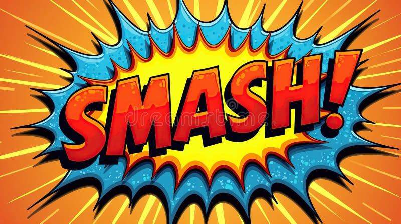 Vibrant Comic Book Style Explosion with Smash Text Stock Illustration ...