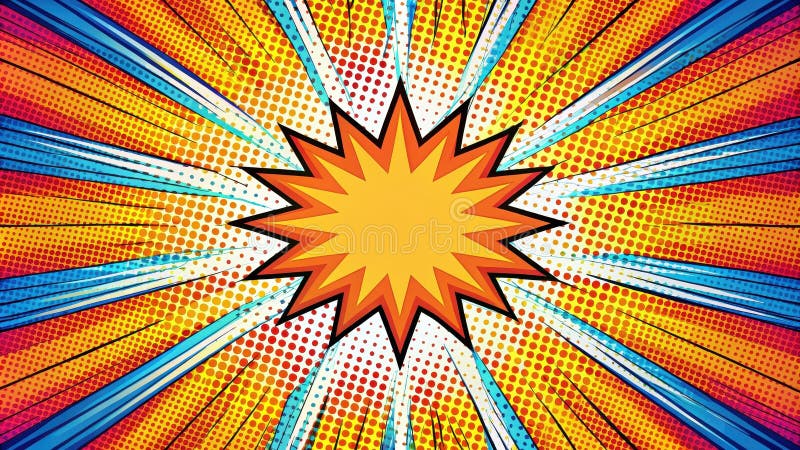 Dynamic Comic Book Style Burst Background with Star Shape. Generative ...