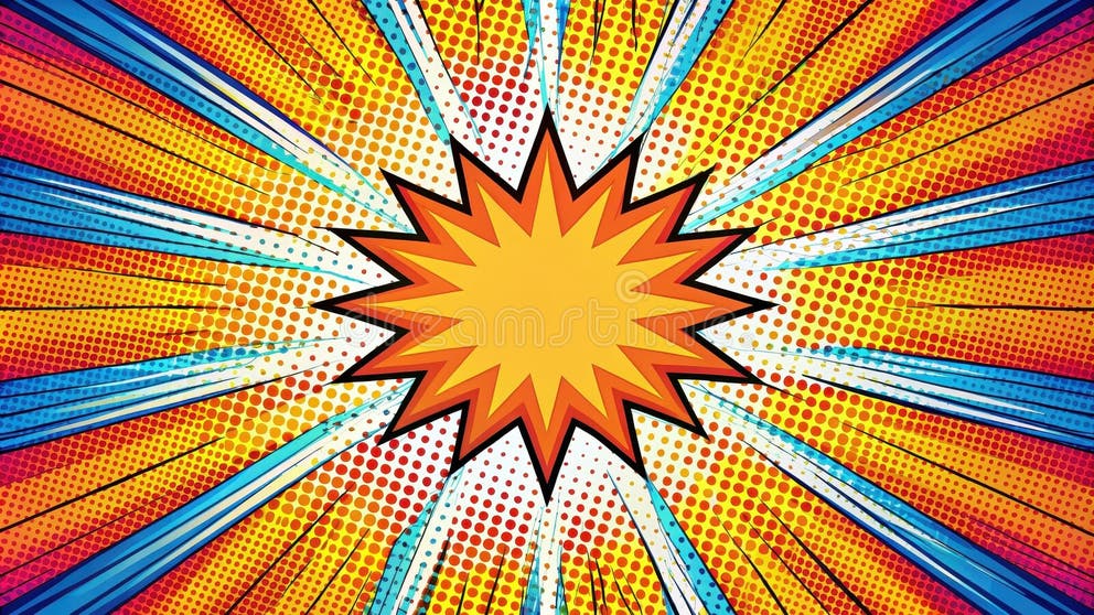 Dynamic Comic Book Style Burst Background with Star Shape. Generative ...