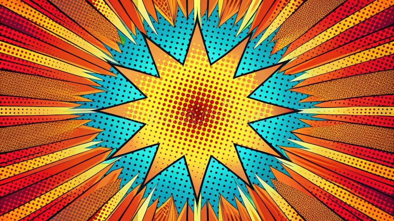 Dynamic Comic Book Style Burst Background with Vibrant Colors and Star ...