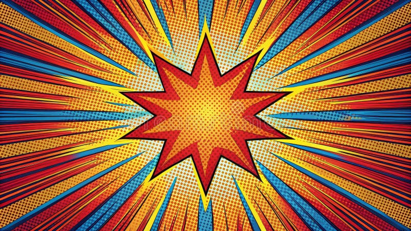 Dynamic Comic Book Style Burst with Star Shape Center. Generative AI ...