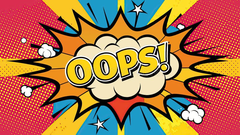 Bright Colorful Comic Book Style Oops Explosion Background Stock ...