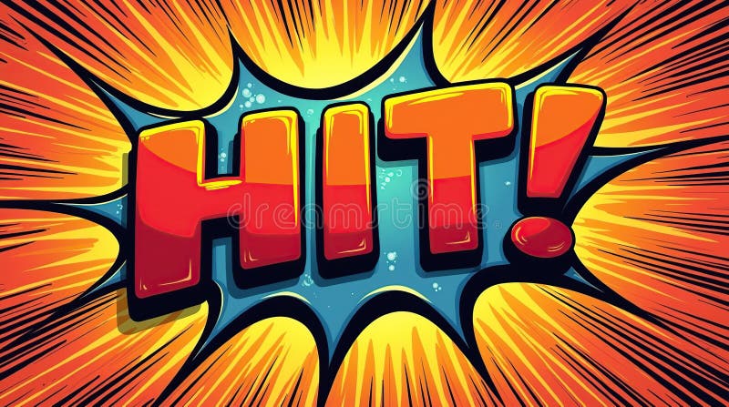 Dynamic Comic Book Style Explosion with Bold Hit Text Stock ...