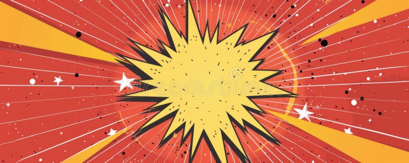 Dynamic Comic Book Style Explosion with Bold Yellow and Red Colors ...