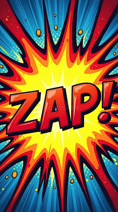 Dynamic Comic Book Style Explosion with Bold Zap Text Stock ...