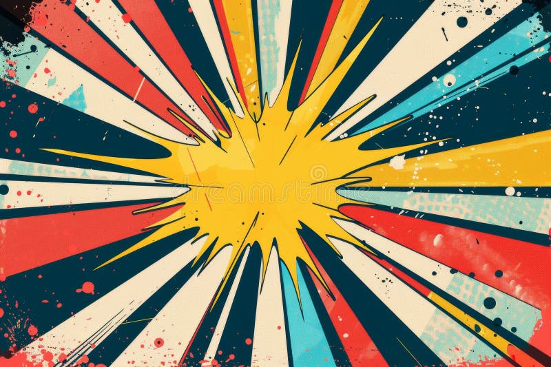 Abstract Red Teal Explosion Dynamic Comic Style Burst Stock Photos ...