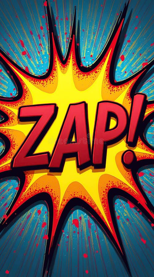 Dynamic Comic Book Style Explosion with Zap Text Stock Illustration ...