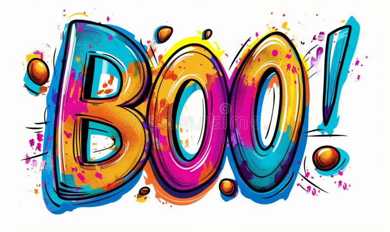 BOO! in Speech Bubble with Colorful Explosion Background Stock Vector ...