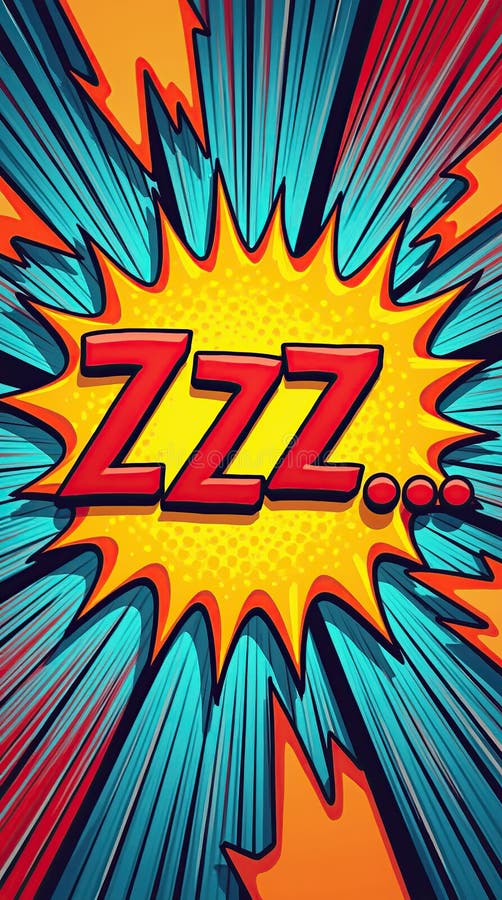 Colorful Comic Book Style ZZZ Word Explosion Background Stock ...
