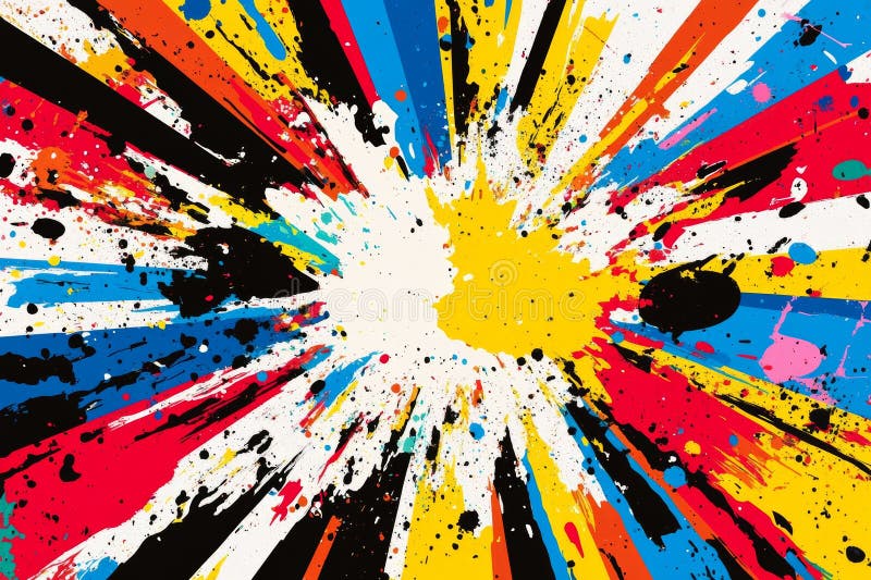 A Dynamic Comic Book-style Splash with a Yellow Starburst at the Center ...