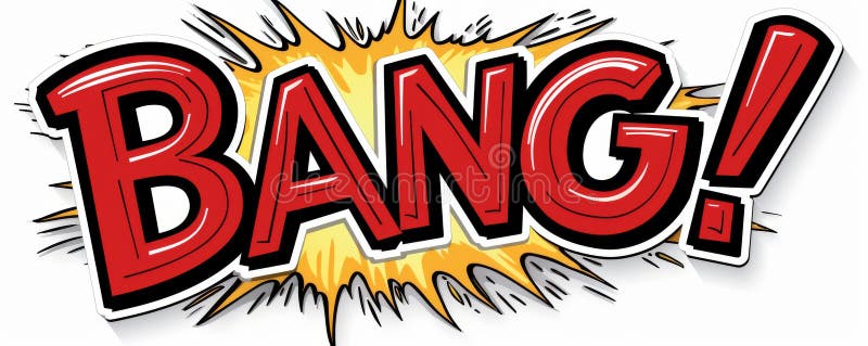 Comic Book Style Word BANG! in a Vibrant Speech Bubble with an ...