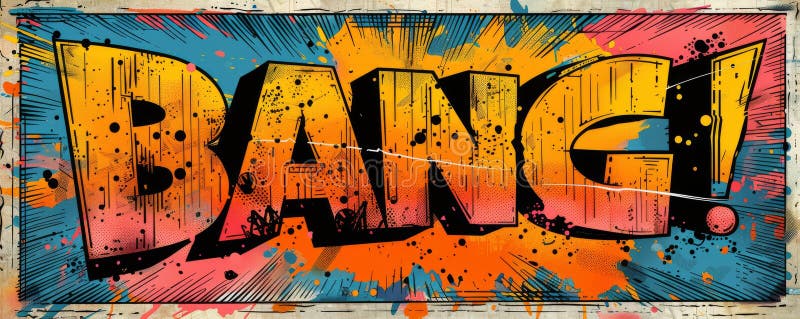 Vibrant Comic Book Style Word Bang in Speech Bubble with Explosive ...