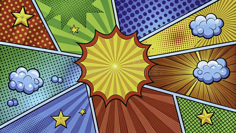 Dynamic Comic Panel Backdrop for Candid Photography: Lively, Colorful ...