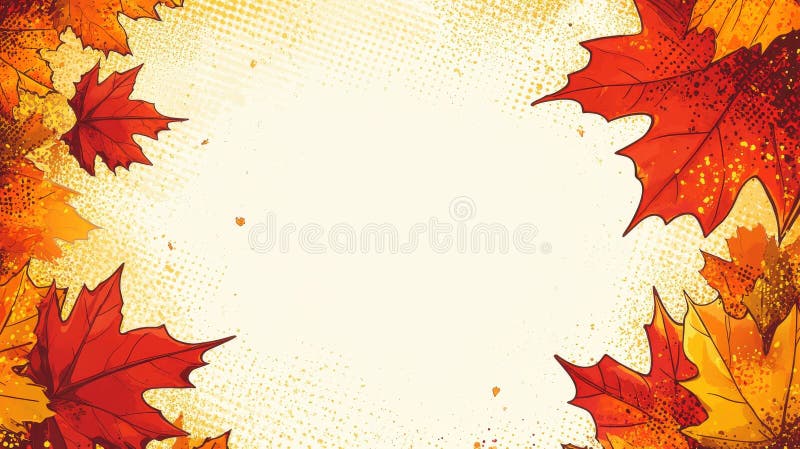 Dynamic Comic-style Autumn Background with Vibrant Red and Orange ...