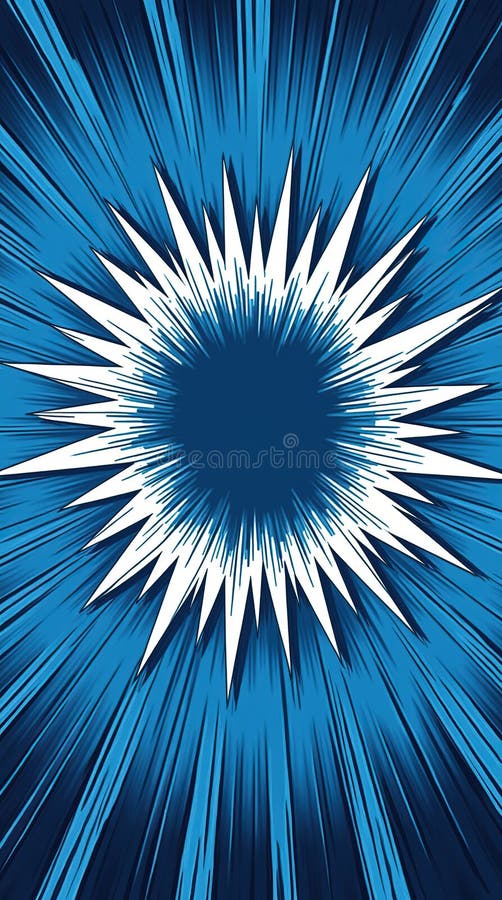 Dynamic Comic Style Blue Burst Graphic Illustration Background Stock ...