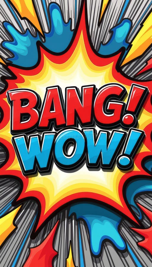 Dynamic Comic-style Explosion with Bold Text Stock Photo - Image of ...