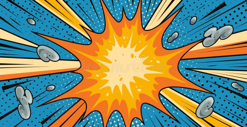 Dynamic Comic-style Explosion Bursting with Energy Stock Illustration ...