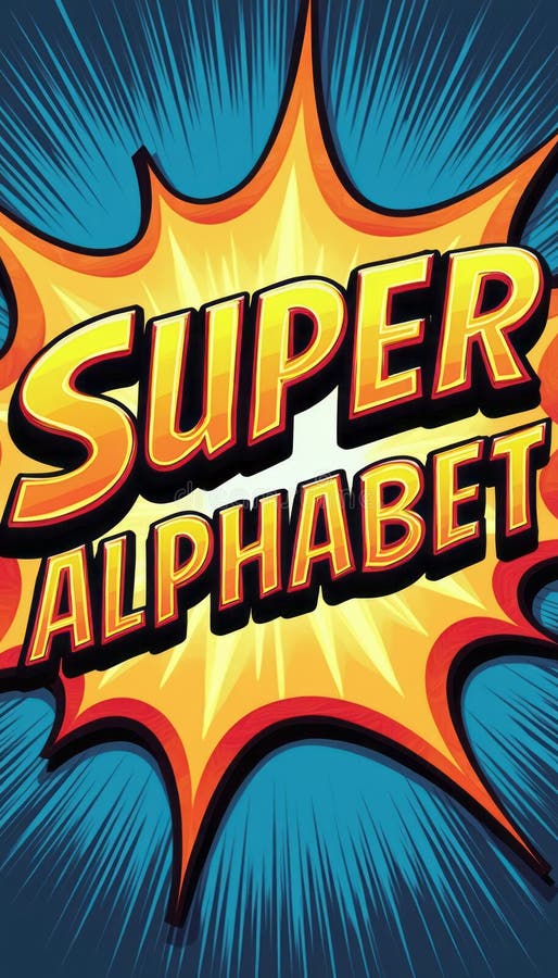 Dynamic Comic-style Explosion Featuring the Words SUPER ALPHABET Stock ...