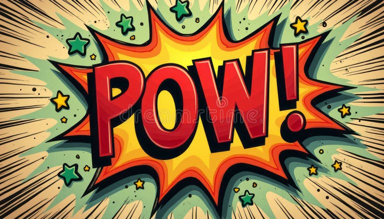 Dynamic Comic-style Explosion with POW Text Stock Image - Image of ...