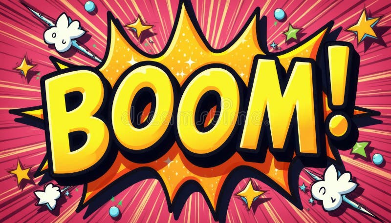 Dynamic Comic-style Explosion with the Word BOOM Stock Photo - Image of ...