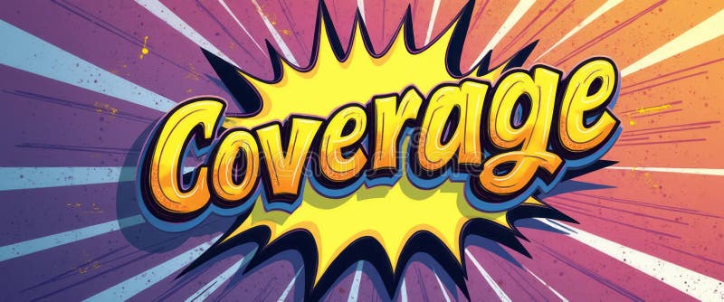 Dynamic Comic-style Explosion with the Word Coverage Stock Photo ...