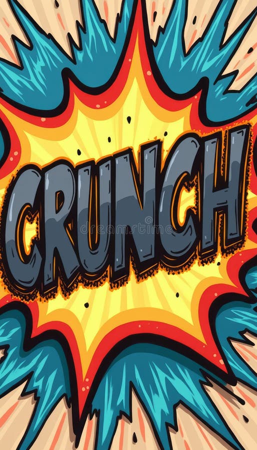 Dynamic Comic-style Explosion with the Word CRUNCH Stock Image - Image ...