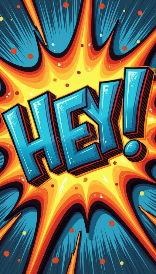 Dynamic Comic-style Explosion with the Word HEY Stock Photo - Image of ...