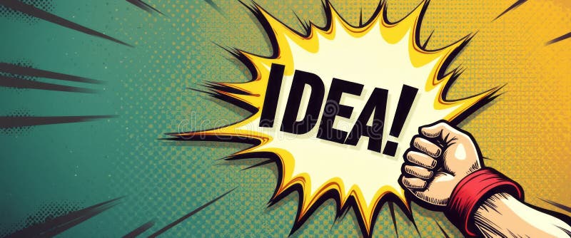 Dynamic Comic-style Explosion with the Word IDEA Bursting Forth Stock ...