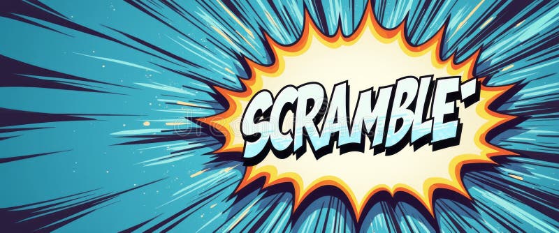 Dynamic Comic-style Explosion with the Word SCRAMBLE Stock Image ...