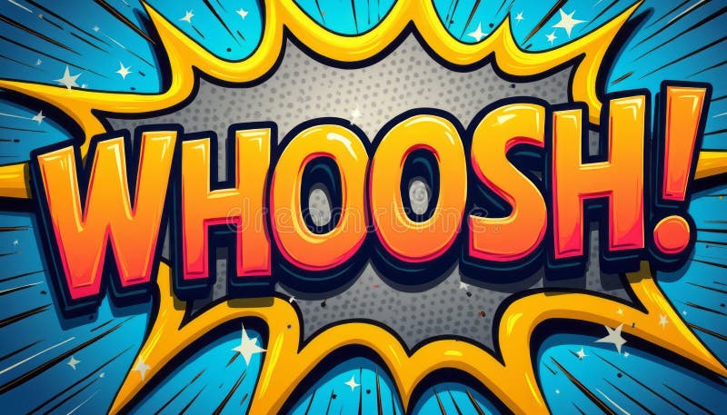 Dynamic Comic-style Explosion with the Word WHOOSH Stock Image - Image ...
