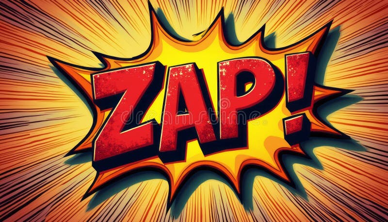 Dynamic Comic-style Explosion with the Word ZAP Stock Photo - Image of ...