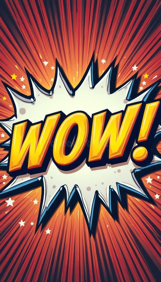 Dynamic Comic-style Explosion with WOW in Bold Letters Stock Photo - Image of starburst, modern ...