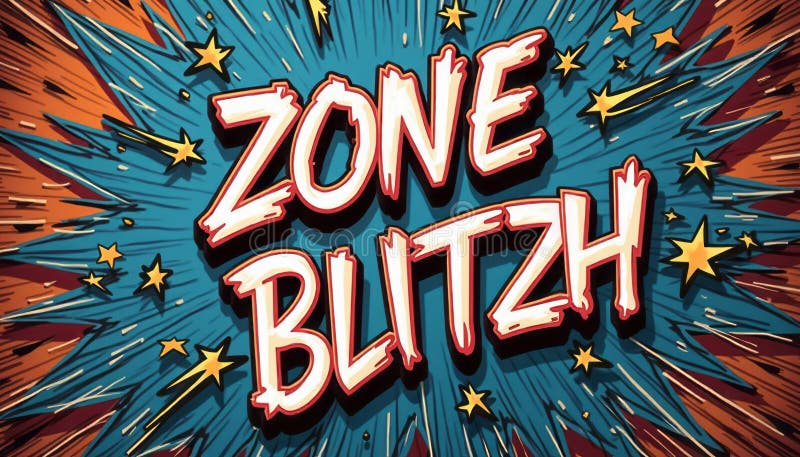 Dynamic Comic-style Explosion with ZONE BLITZ Text Stock Image - Image ...