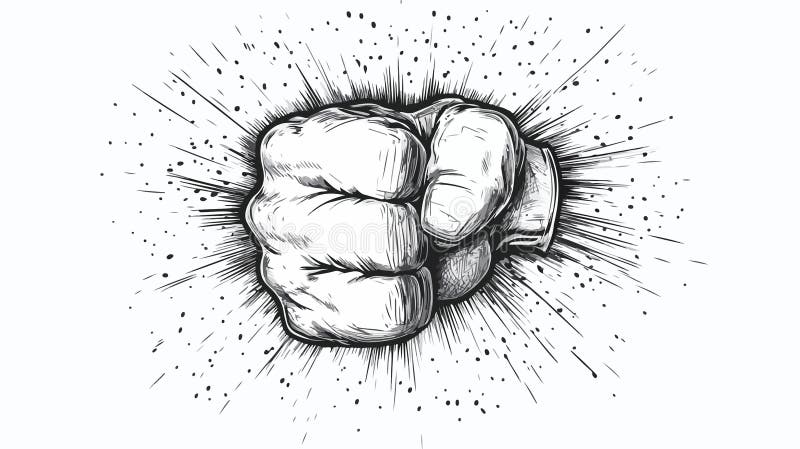 Dynamic Comic-style Fist Punch Explosion Illustration for Graphic ...