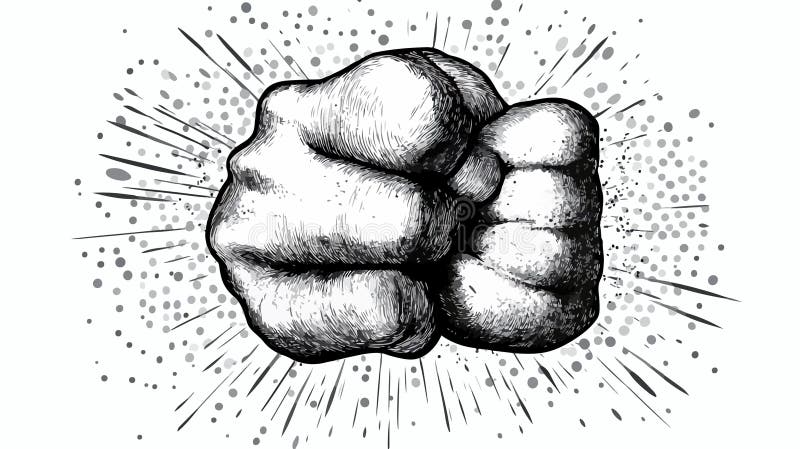 Dynamic Comic-style Fist Punch Explosion Illustration for Graphic ...