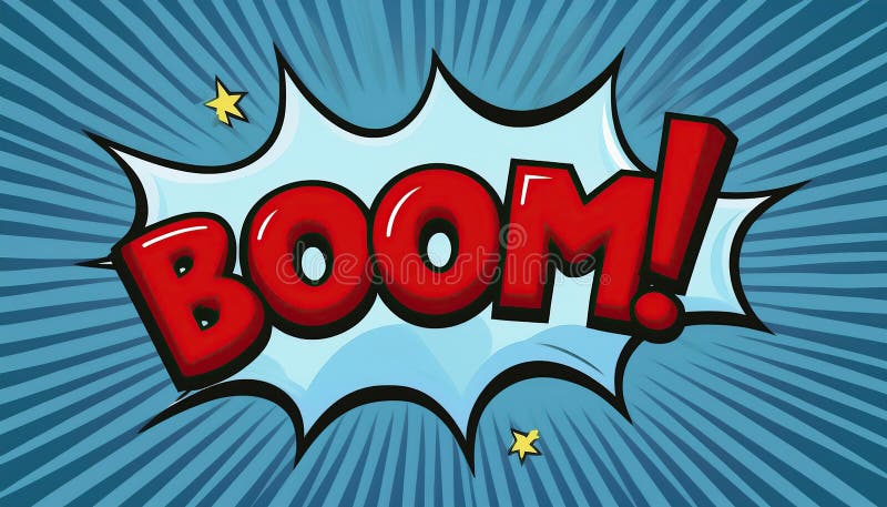 Comic Style Explosion Design with Boom in Vibrant Colors Stock ...