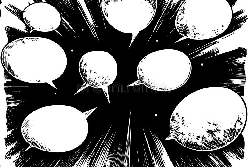 A Dynamic Comic-style Illustration Featuring Various Empty Speech ...