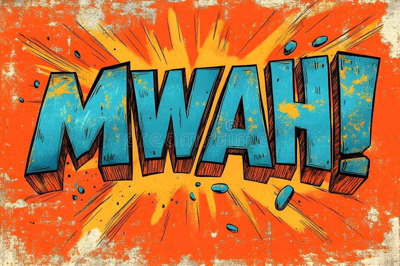 A Dynamic Comic-style Illustration Featuring the Word "Mwah!" in ...