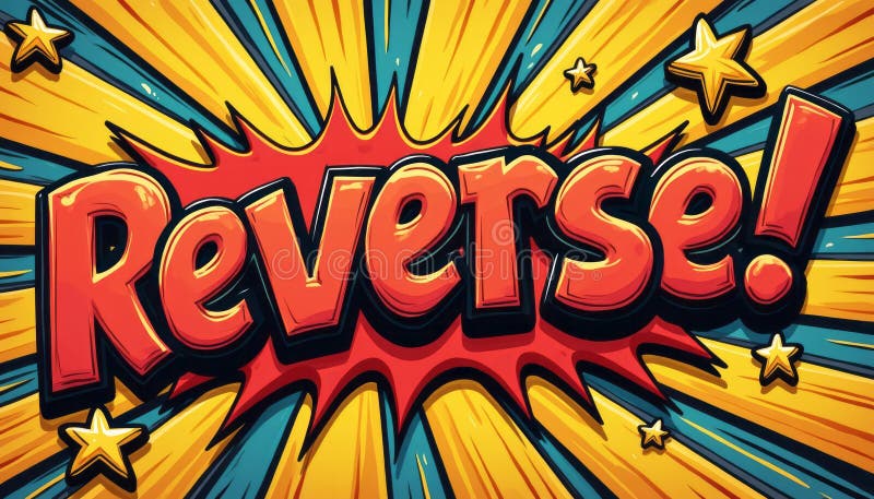 Dynamic Comic-style Illustration Featuring the Word Reverse in Bold ...