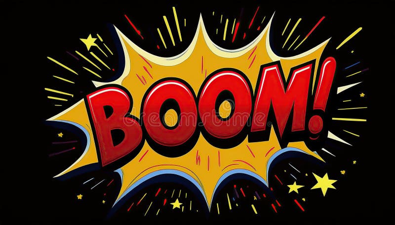 Comic Style Explosion with the Word Boom in Vibrant Colors Stock ...